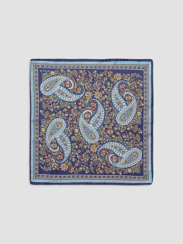 Eton Paisley Silk Twill Pocket Square