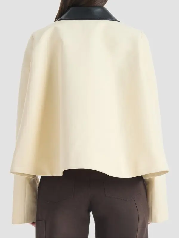 Altuzarra Harburg Faux-leather-trimmed Cotton Double-breasted Jacket - Opal