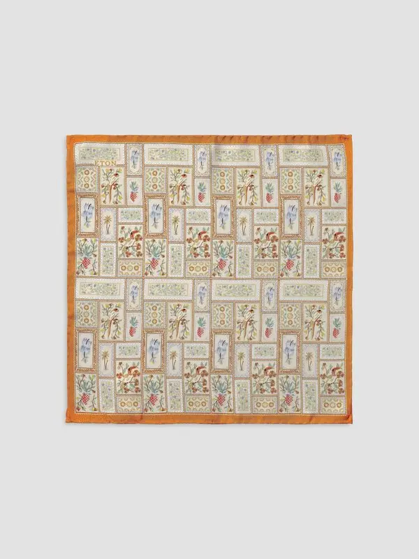 Eton Patchwork Panama Silk Pocket Square