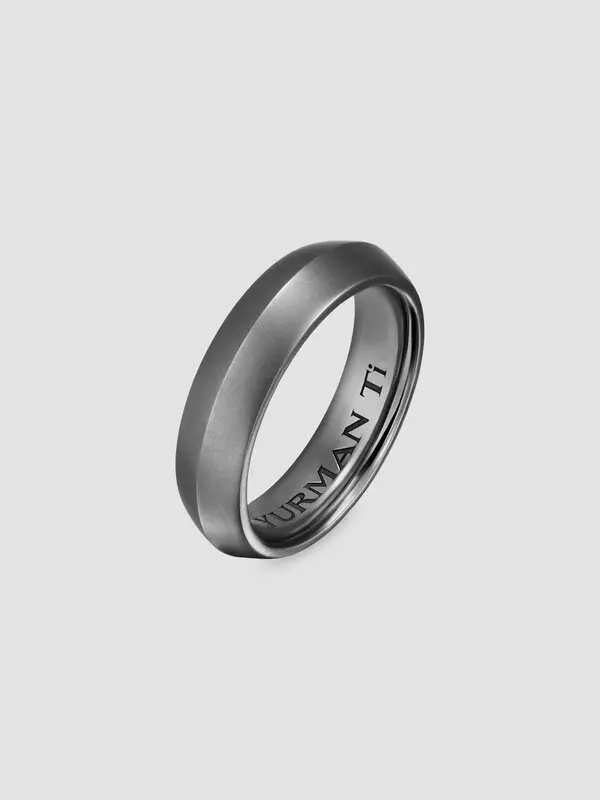 David Yurman Knife Edge Band Ring In Anthracite Titanium, 6mm