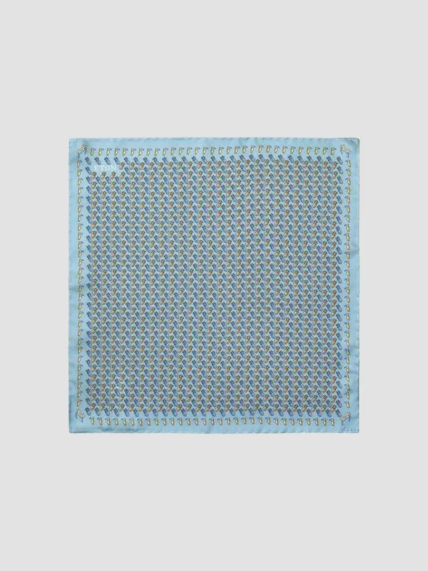 Eton Pineapple Print Silk Twill Pocket Square