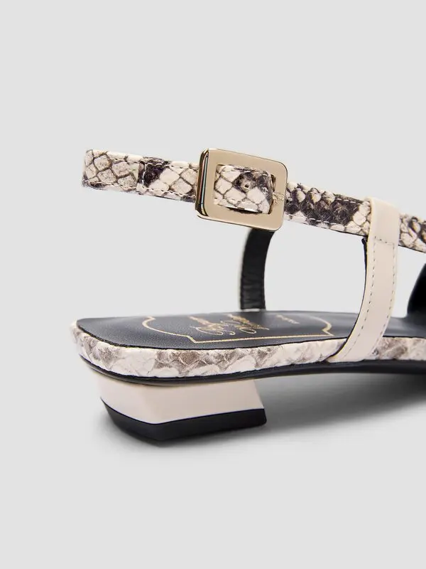 ROGER VIVIER Snakeskin-embossed Trim Leather Slingback Pumps