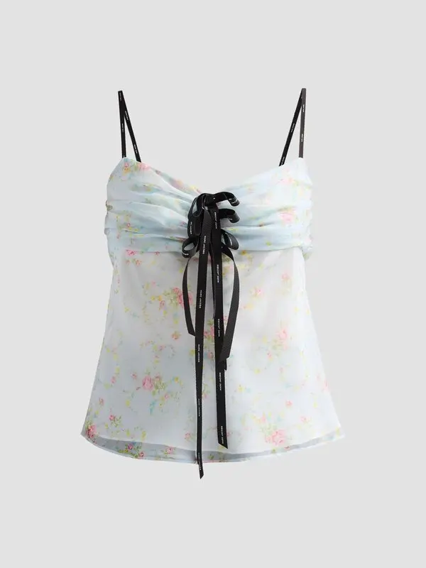 Marc Jacobs Blurred Floral Bow Top
