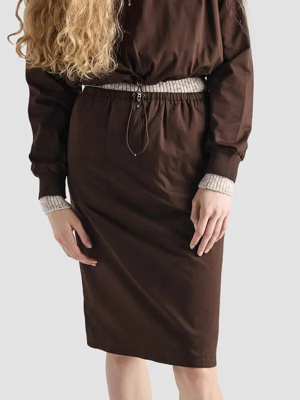 Prada Reversible Cotton Jersey And Re-nylon Skirt