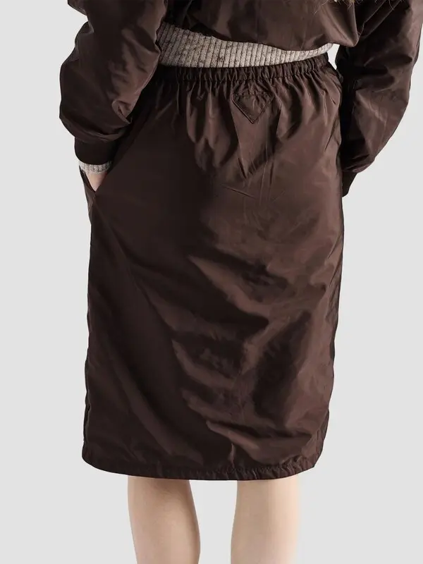 Prada Reversible Cotton Jersey And Re-nylon Skirt