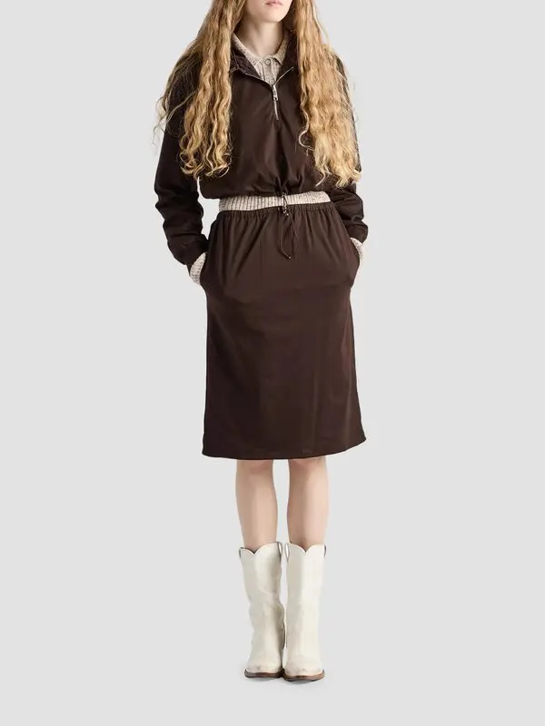 Prada Reversible Cotton Jersey And Re-nylon Skirt