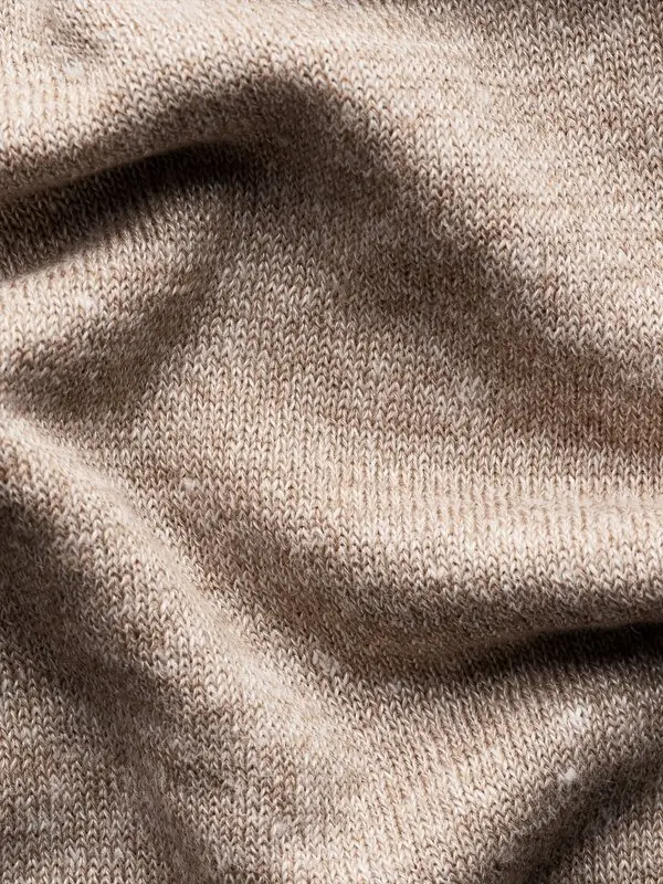Eton Linen-cotton Fine Knit Polo Shirt - Beige