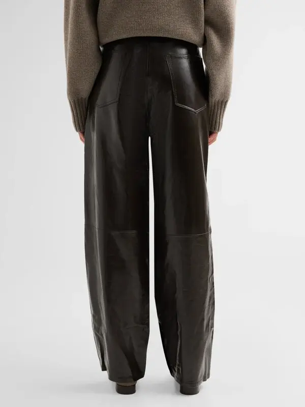RÓHE Bruun Lacquer Leather Baggy Trousers