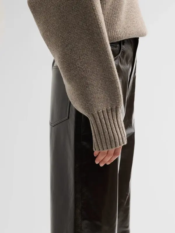 RÓHE Bruun Lacquer Leather Baggy Trousers