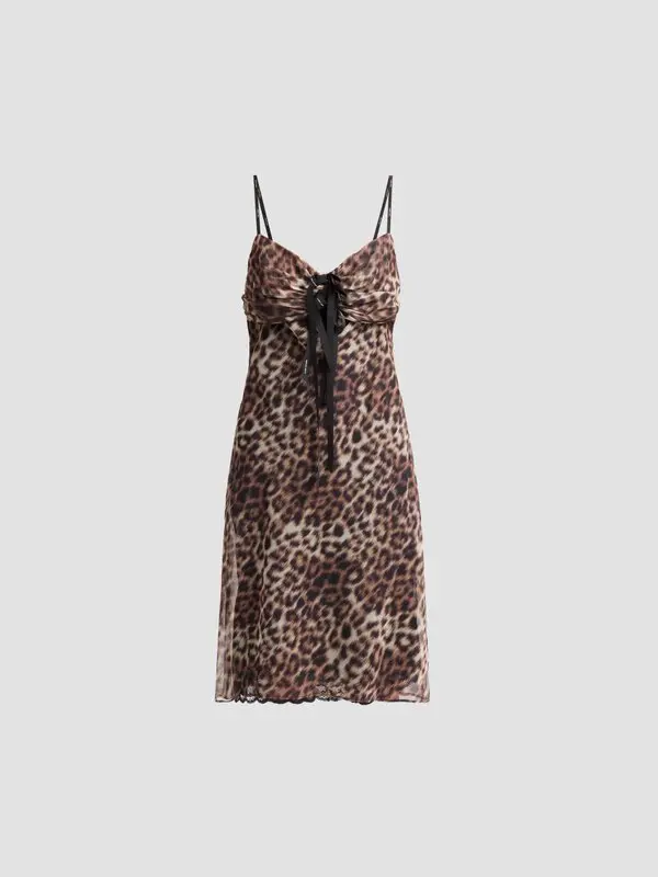 Marc Jacobs Leopard-print Slip Dress - Brown Multi