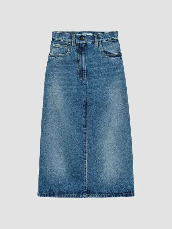 Prada Flared Denim Skirt