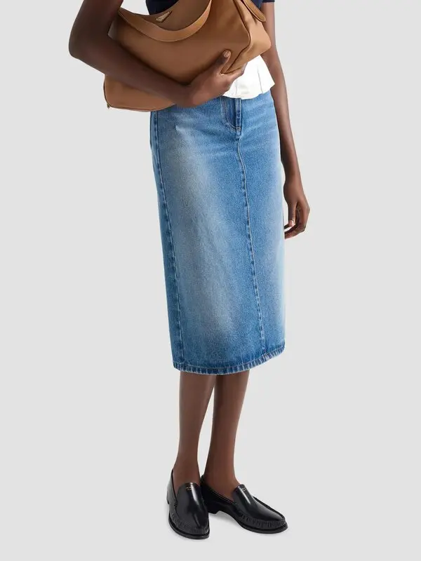 Prada Flared Denim Skirt