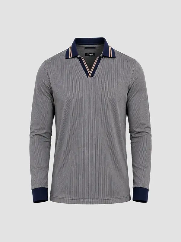 MACEOO Knitted Polo Shirt - Grey