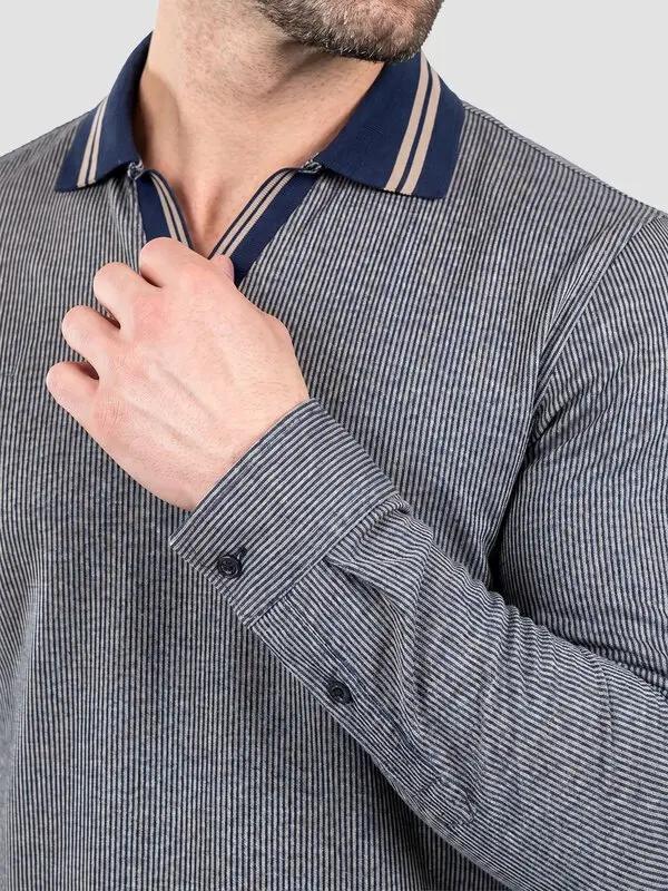 MACEOO Knitted Polo Shirt - Grey