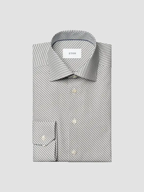 Eton Geometric Print Slim-fit Twill Shirt