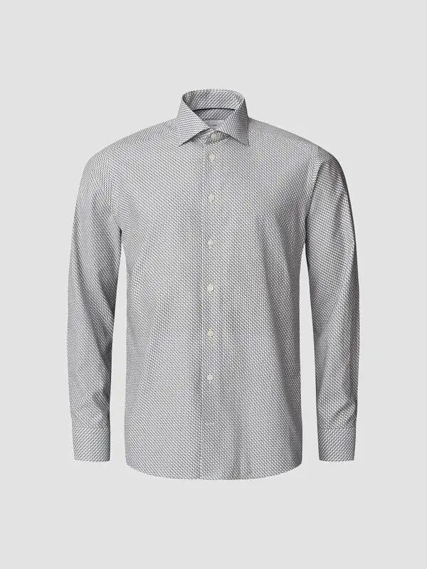 Eton Geometric Print Slim-fit Twill Shirt
