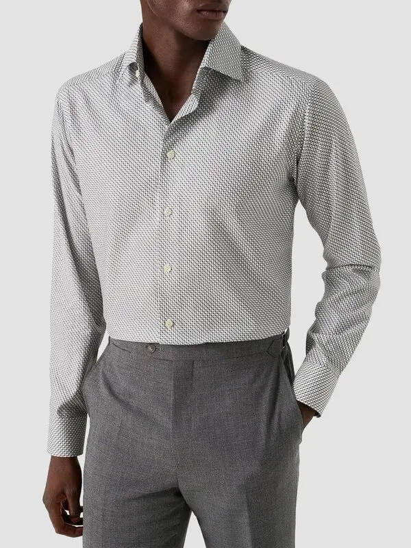 Eton Geometric Print Slim-fit Twill Shirt