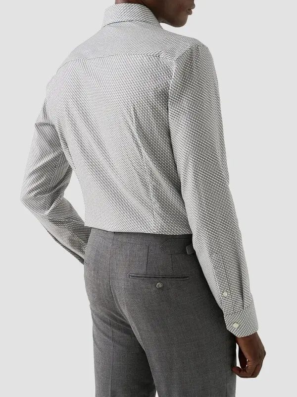 Eton Geometric Print Slim-fit Twill Shirt