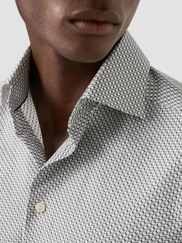 Eton Geometric Print Slim-fit Twill Shirt
