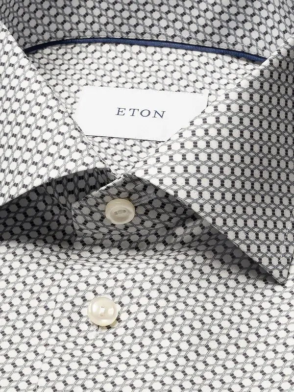 Eton Geometric Print Slim-fit Twill Shirt