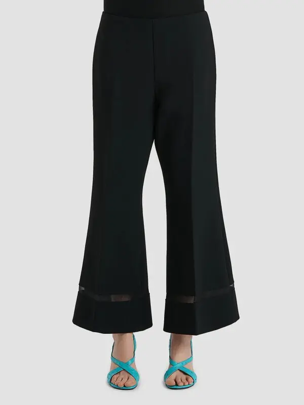 Khaite Wallace Mesh-panel Wide-leg Pants