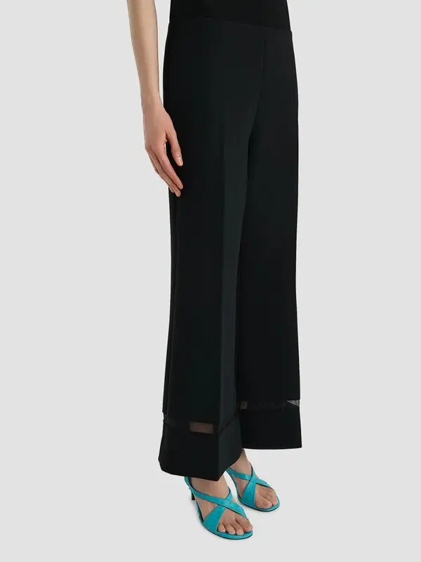 Khaite Wallace Mesh-panel Wide-leg Pants