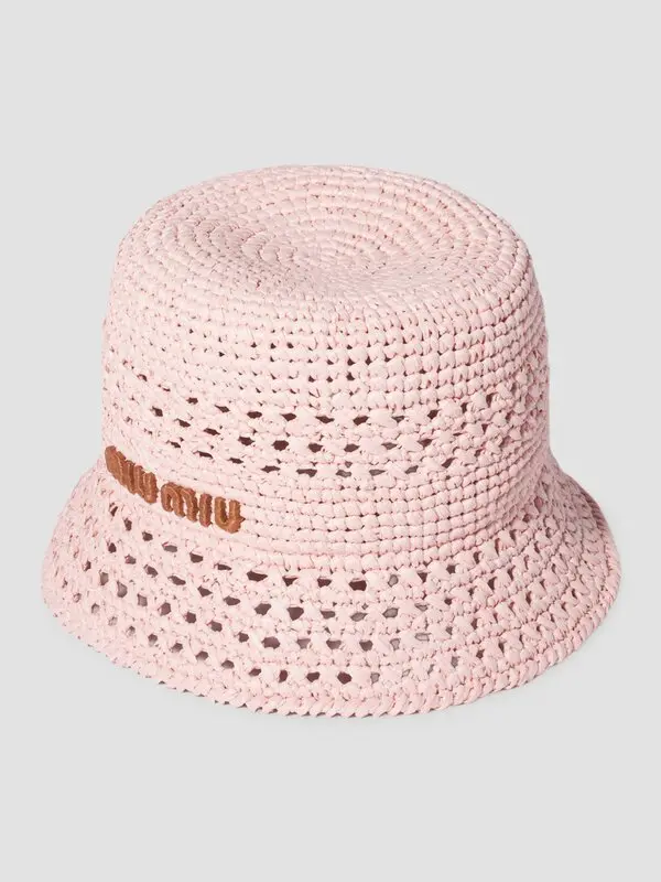 Miu Miu Woven Fabric Hat - Pink