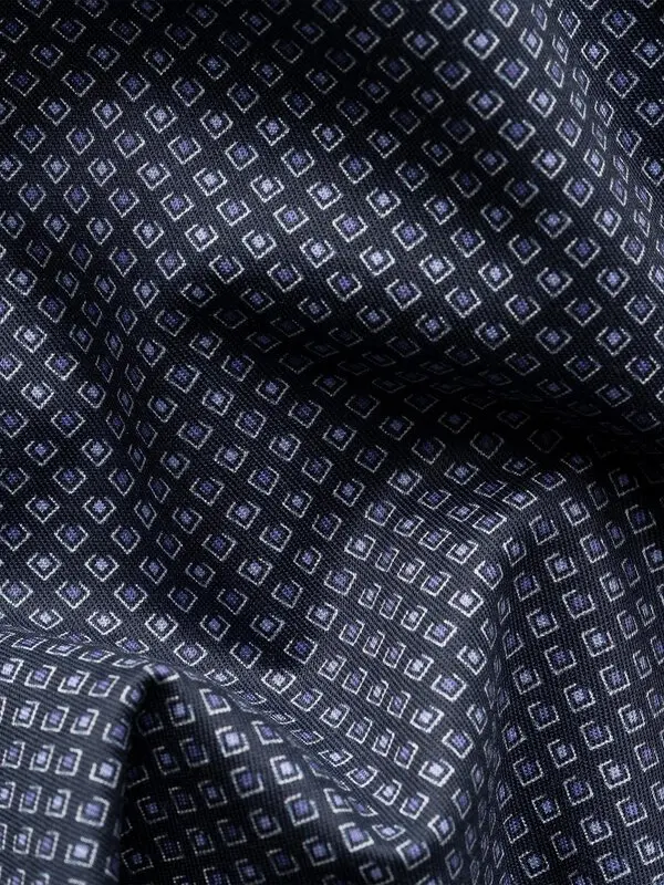 Eton Geometric Print Contemporary-fit Cotton Twill Shirt