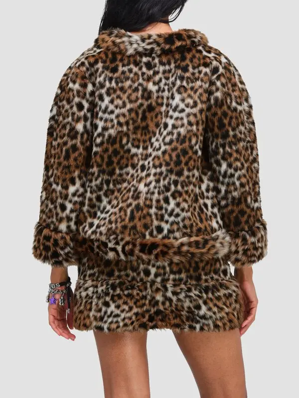 Marc Jacobs Faux Fur Leopard Print Jacket