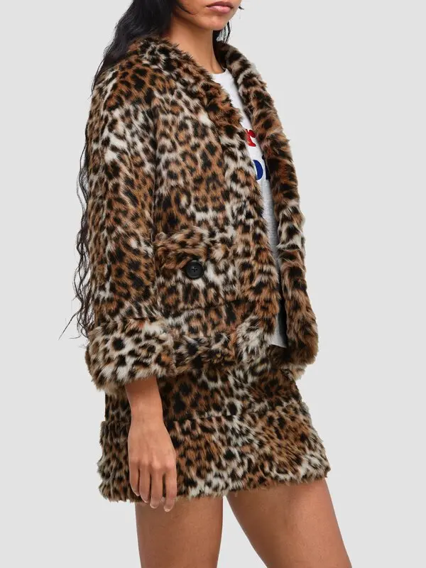 Marc Jacobs Faux Fur Leopard Print Jacket