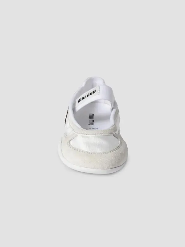 Miu Miu Gymnasium Technical Fabric And Suede Ballerinas
