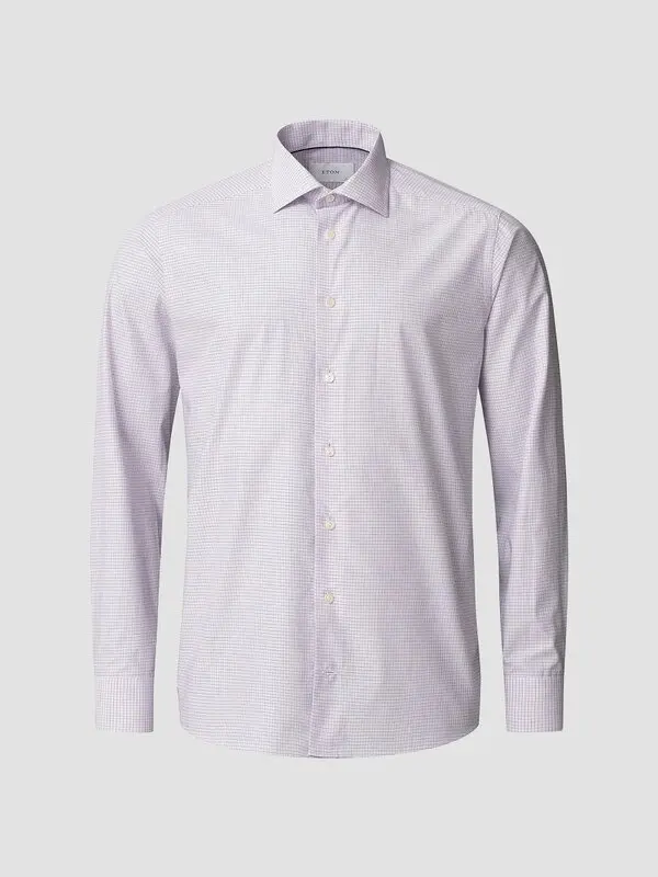 Eton Micro-check Slim-fit Cotton Twill Shirt