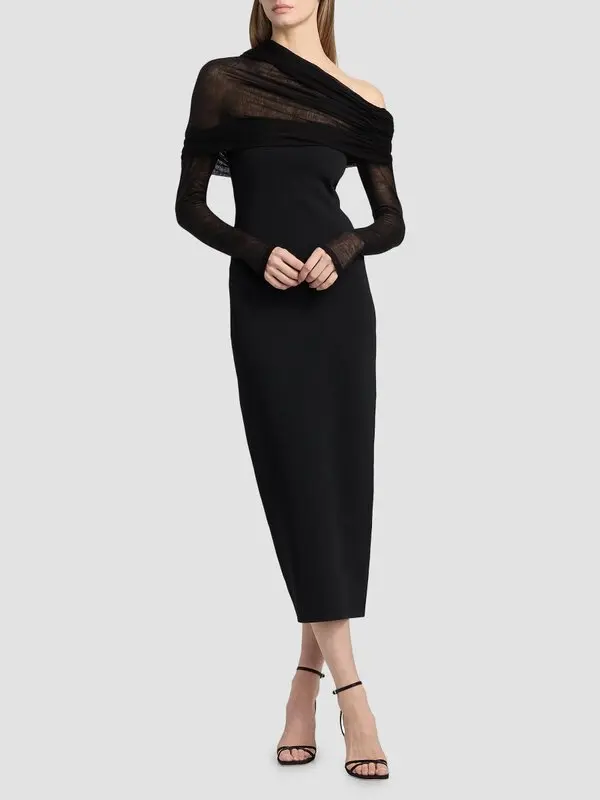 Altuzarra Meyer Mesh One-shoulder Midi-dress