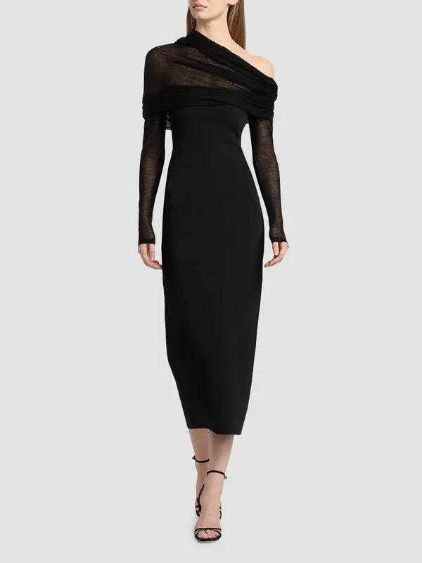 Altuzarra Meyer Mesh One-shoulder Midi-dress
