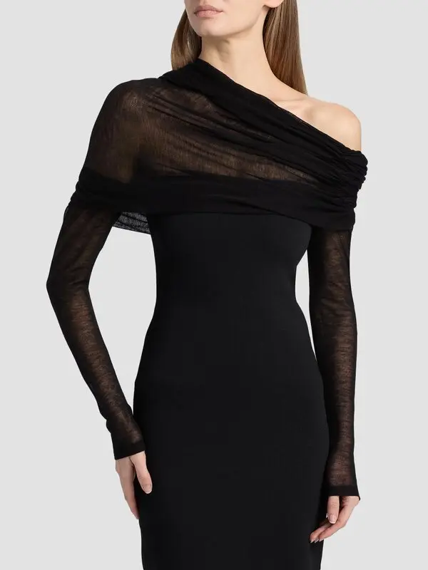 Altuzarra Meyer Mesh One-shoulder Midi-dress