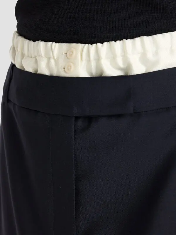RÓHE Boxer Detail Virgin Wool-mohair Midi Skirt - Navy