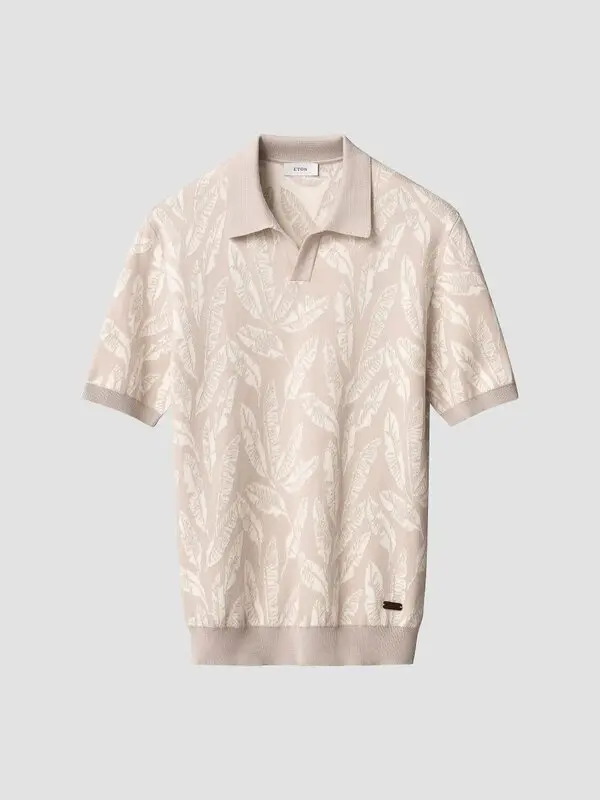 Eton Jacquard Knit Polo Sweater