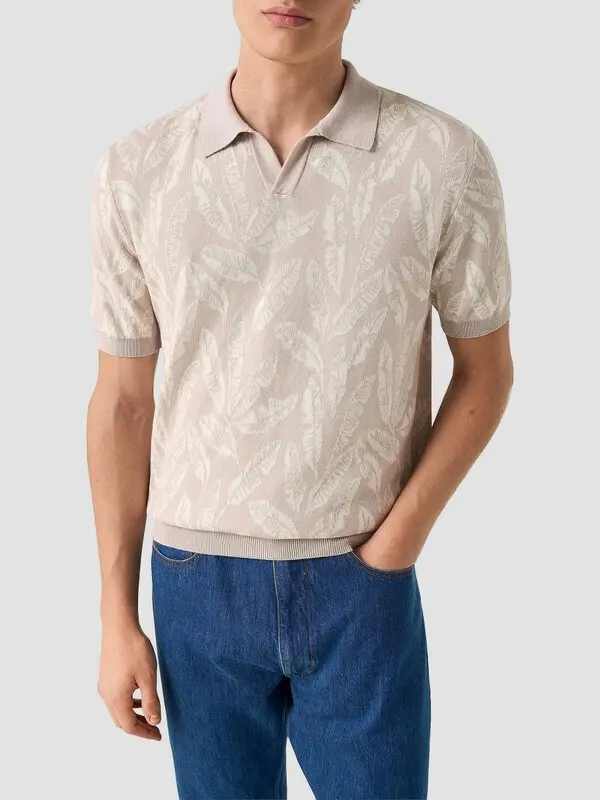 Eton Jacquard Knit Polo Sweater