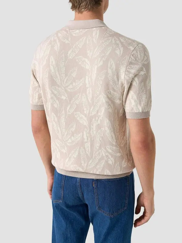 Eton Jacquard Knit Polo Sweater