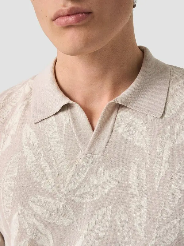 Eton Jacquard Knit Polo Sweater