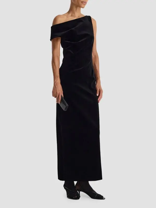 RÓHE Velvet One-shoulder Column Gown