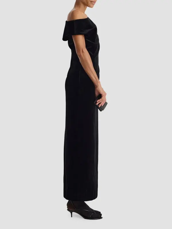 RÓHE Velvet One-shoulder Column Gown