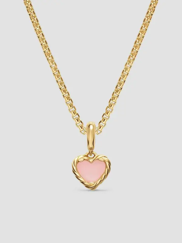 David Yurman Petite Dy Elets Heart Station Pendant In 18k Yellow Gold