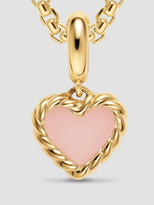 David Yurman Petite Dy Elets Heart Station Pendant In 18k Yellow Gold