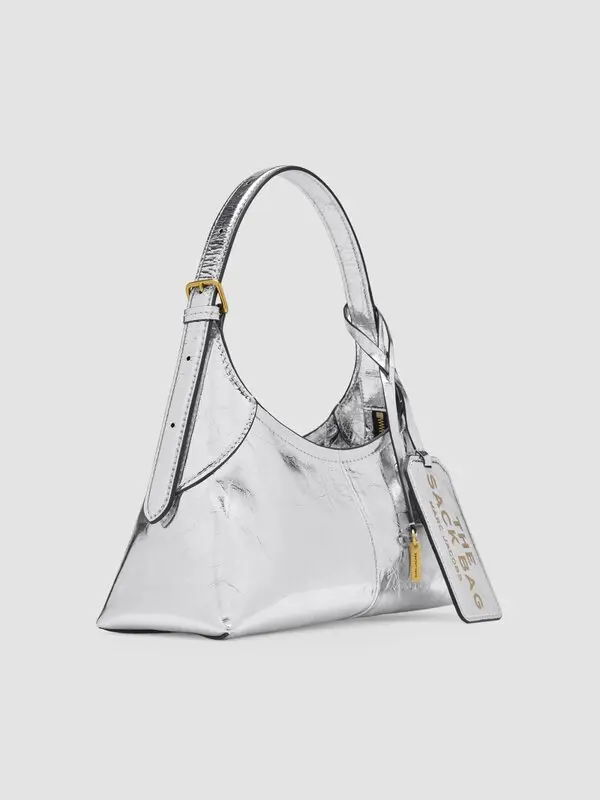 Marc Jacobs Small Belted Sack Metallic Leather Shoulder Bag