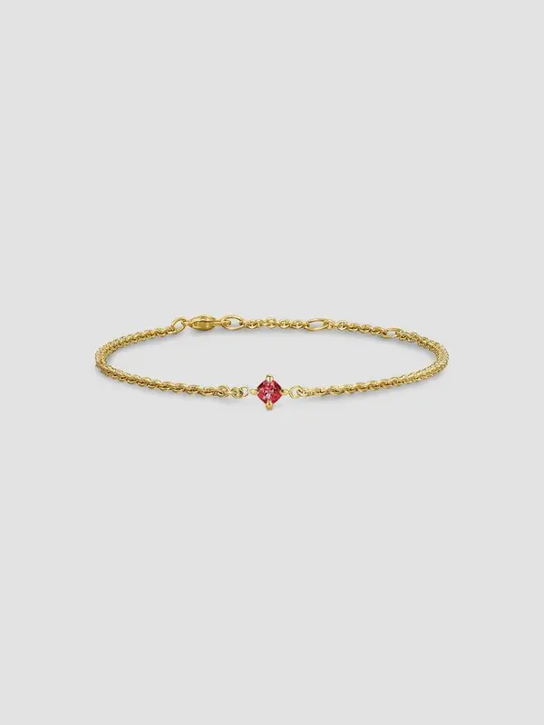 David Yurman Micro Chatelaine Chain Bracelet In 18k Yellow Gold - Garnet
