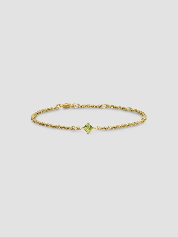 David Yurman Micro Chatelaine Chain Bracelet In 18k Yellow Gold - Peridot