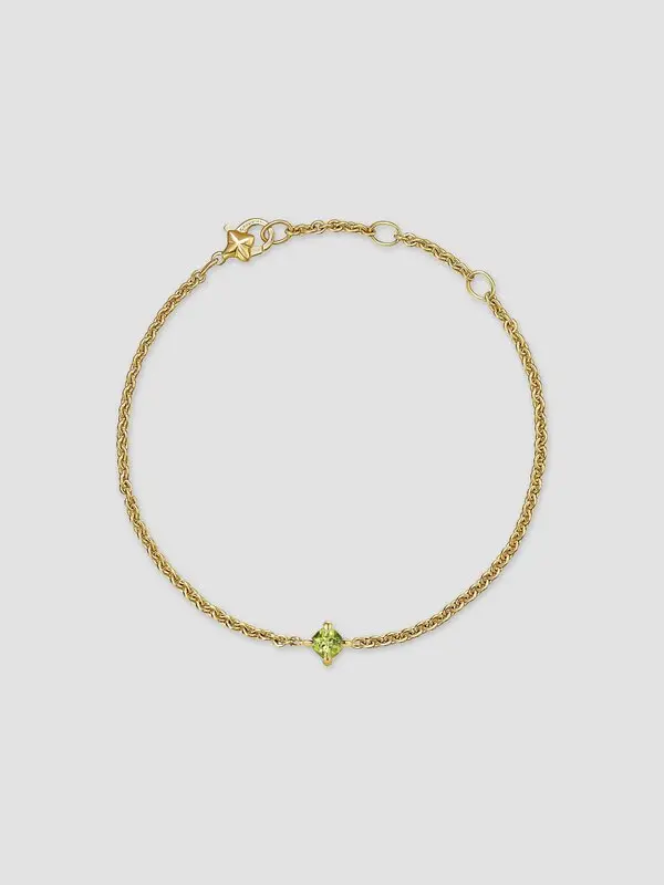 David Yurman Micro Chatelaine Chain Bracelet In 18k Yellow Gold - Peridot