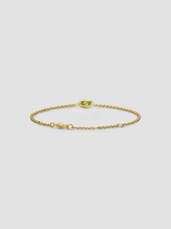 David Yurman Micro Chatelaine Chain Bracelet In 18k Yellow Gold - Peridot