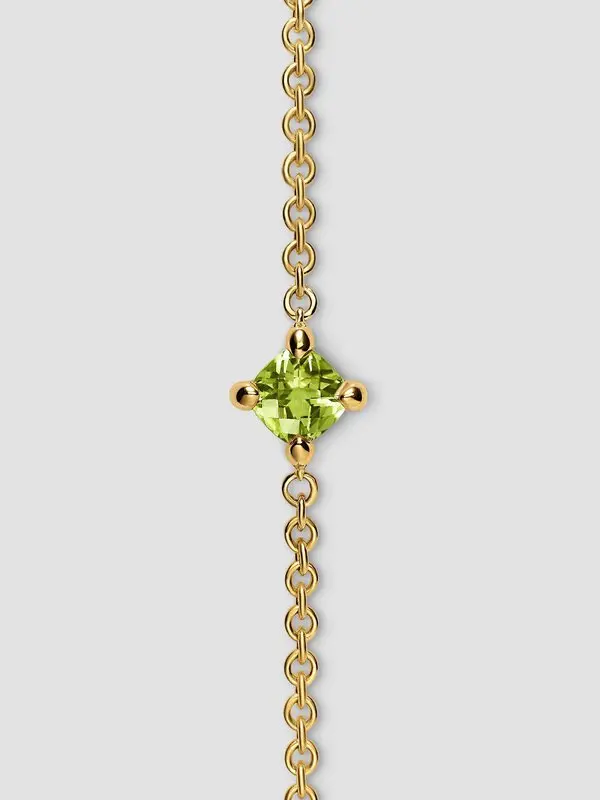 David Yurman Micro Chatelaine Chain Bracelet In 18k Yellow Gold - Peridot